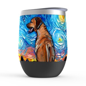Rhodesian Ridgeback Starry Night Dog Stemless Wine Tumblers Cup With ...