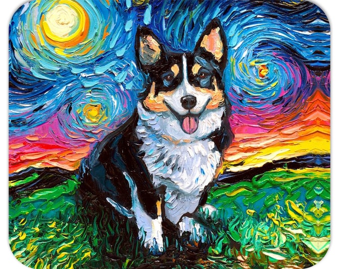 Custom Tricolor Corgi Mouse Pad / Kawaii Tri-color Corgi Dog Working ...