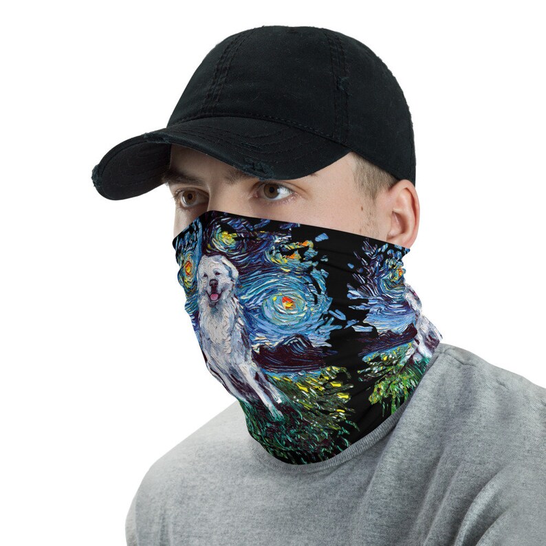 Great Pyrenees Dog Starry Night Art Face Mask Face Shield - Etsy