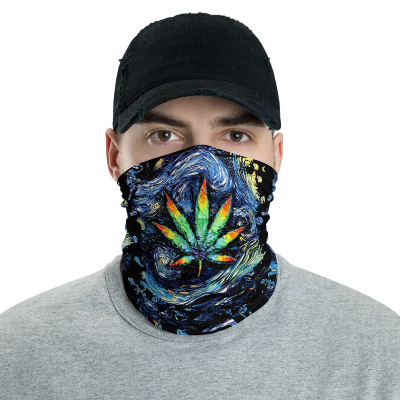 Starry Night Tie Dye Pot Leaf Marijuana Face Mask Face Shield - Etsy