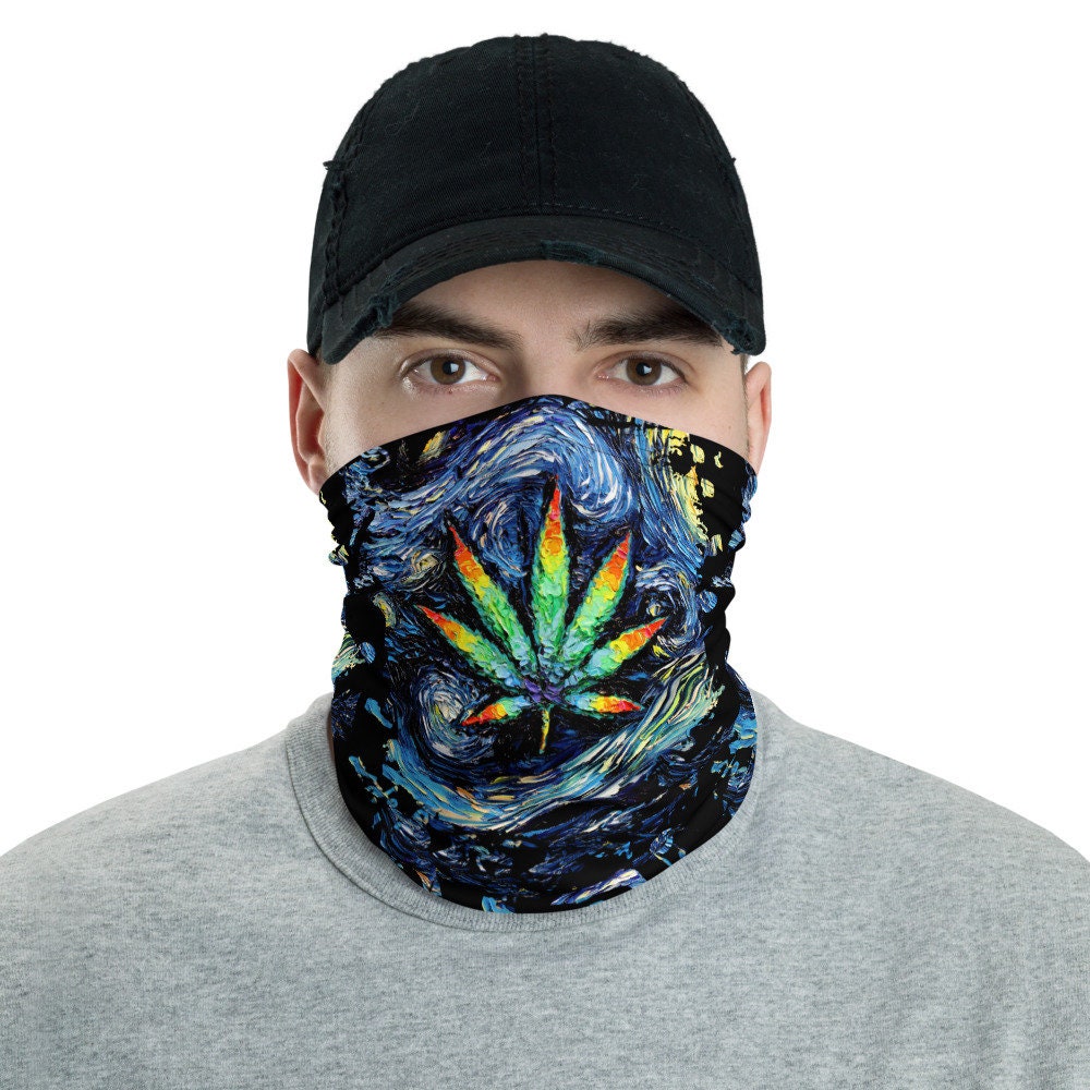Starry Night Tie Dye Pot Leaf Marijuana Face Mask Face Shield | Etsy