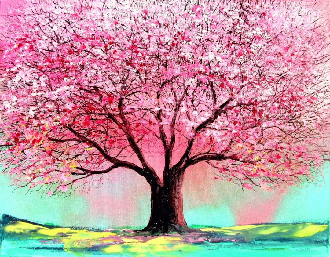 Cherry Tree of Life Artwork Print Landscape by Aja Story of the Tree 74 ...