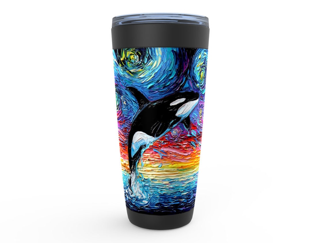 Whale Travel Mug Orca Insulated Tumbler Starry Night Killer Whale ...