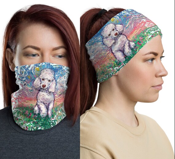 White Poodle Dog Starry Night Face Mask Face Shield Washable - Etsy