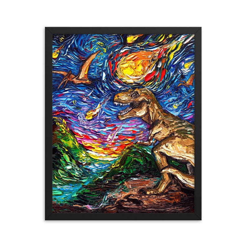 Dinosaur Extinction Event Framed Photo Paper Poster Art Starry - Etsy