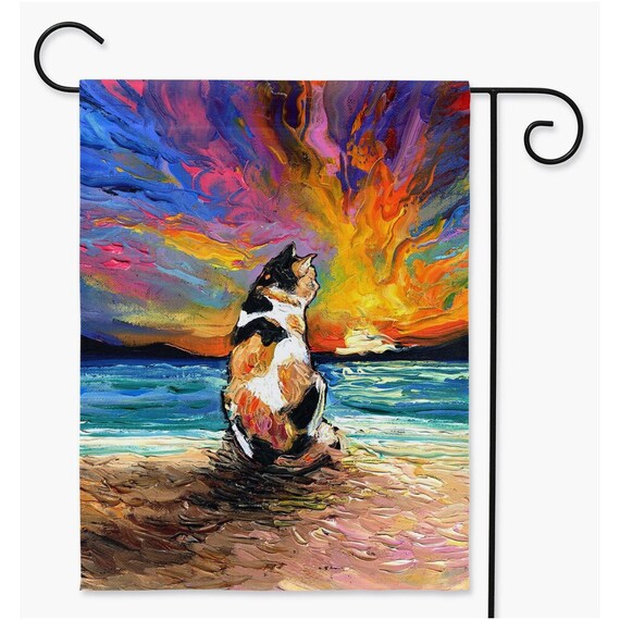Beach Days Calico Cat Yard and House Flags Double Sided - Etsy