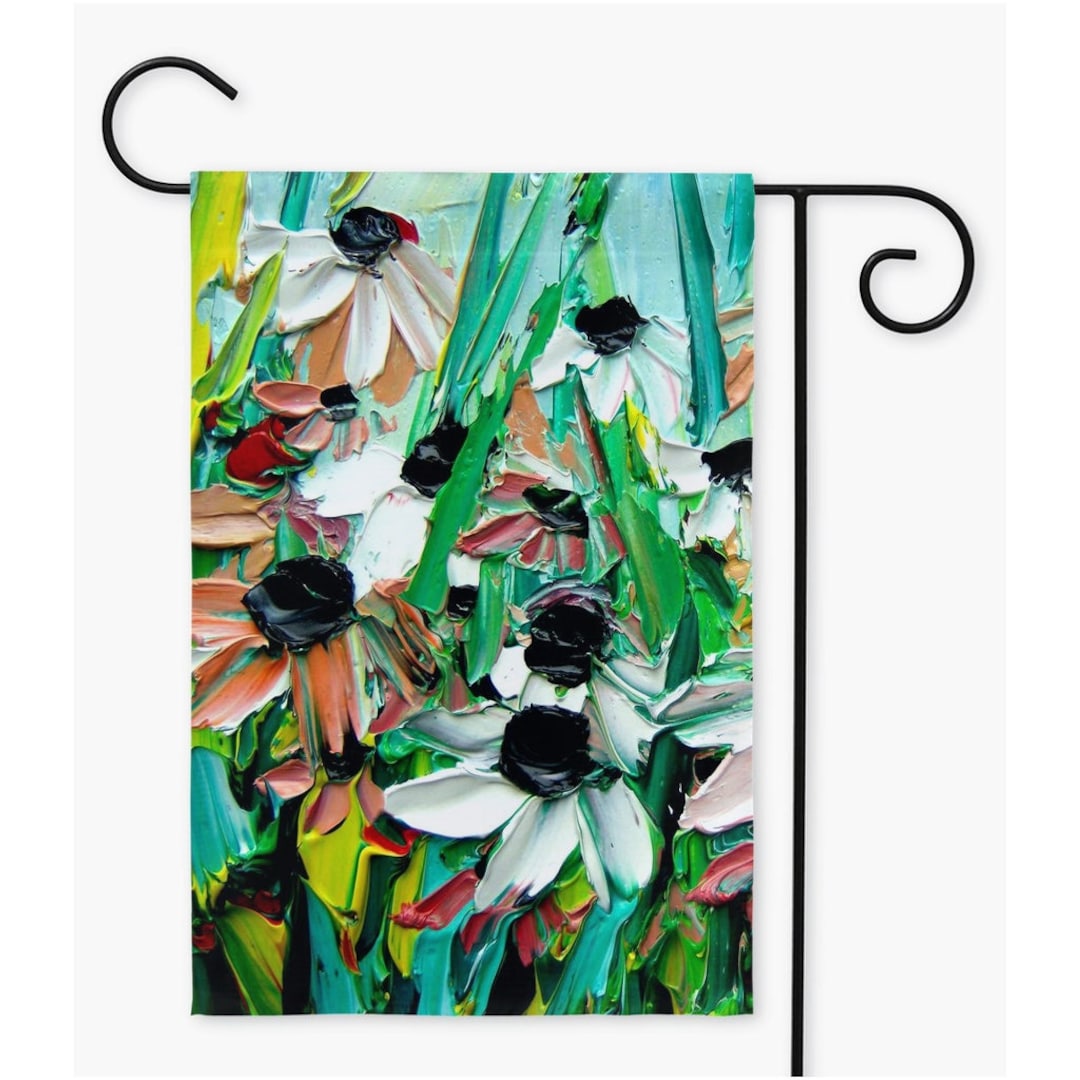 Yard Flags Abstract Daisy Flowers Double Sided Printing Art by Aja ...