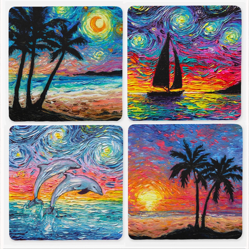 Tropical Coasters - Etsy