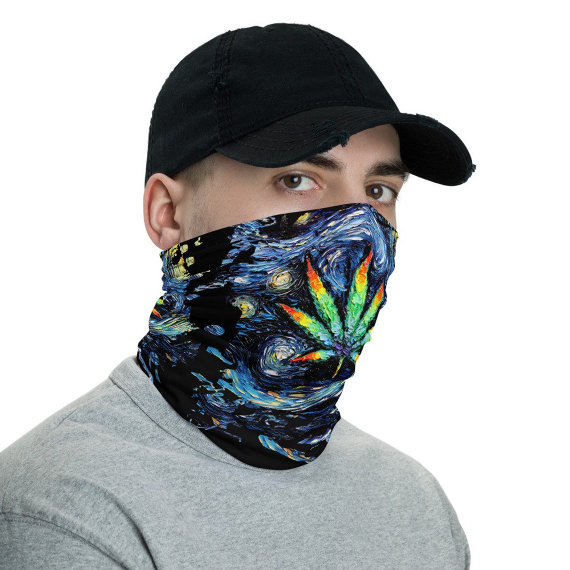 Starry Night Tie Dye Pot Leaf Marijuana Face Mask Face Shield - Etsy