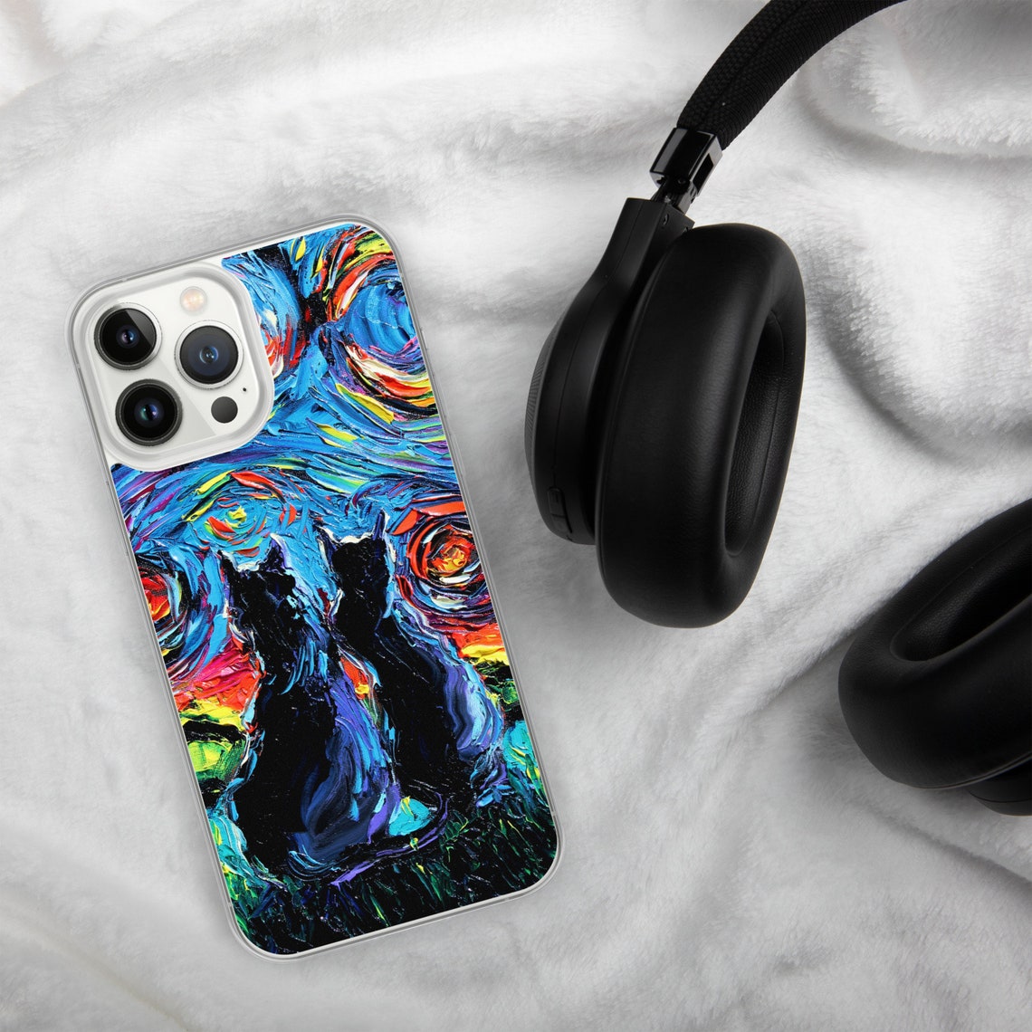 Van Gogh's Cats Starry Night iPhone Case Cat Lover Phone Protector ...