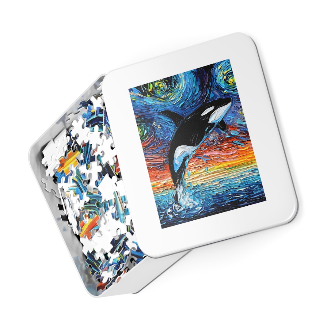 Premium Puzzle Orca Killer Whale Colorful Ocean Life Seascape Starry ...