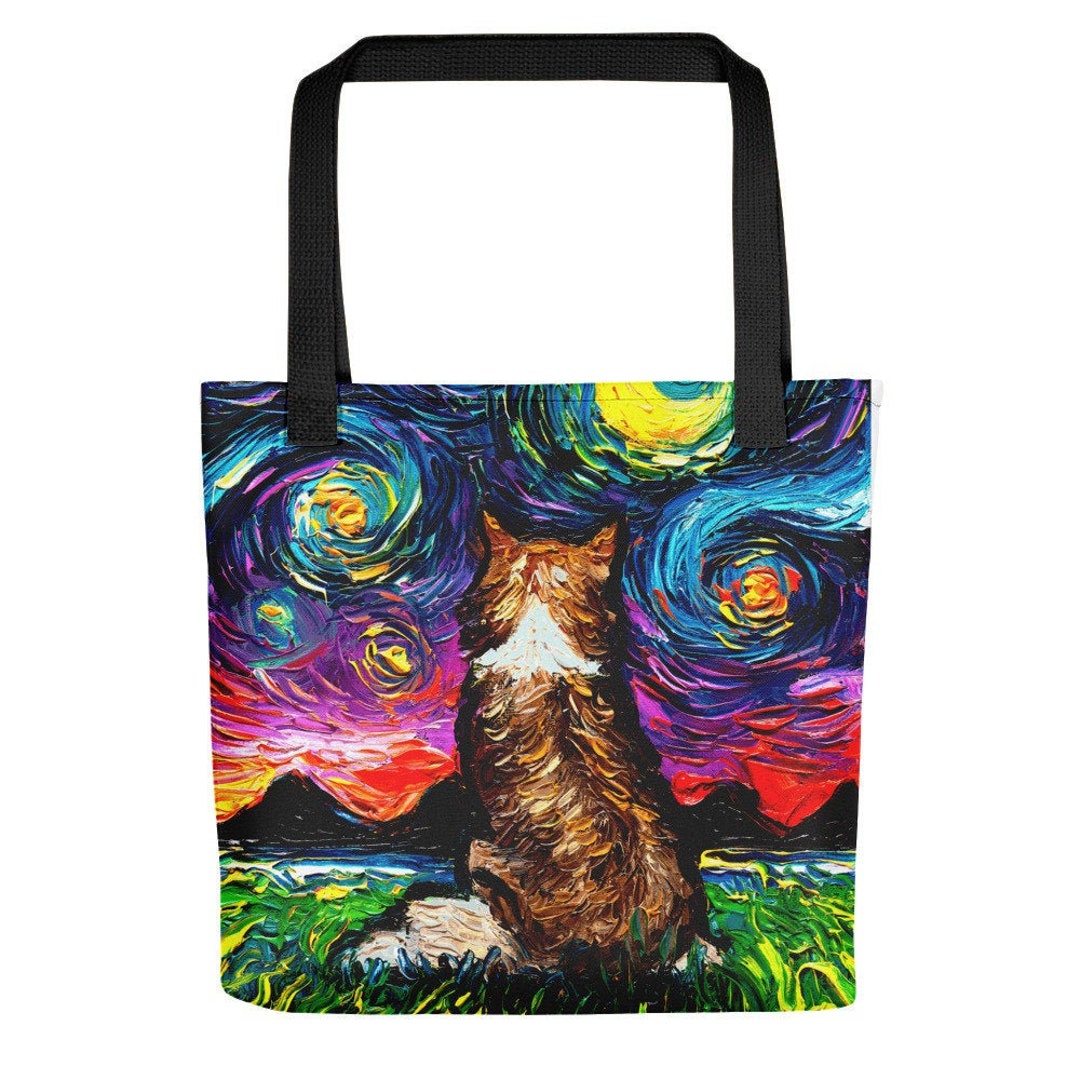 Tote Sheltie Shetland Sheepdog Starry Night Dog Tote Bag Handbag ...