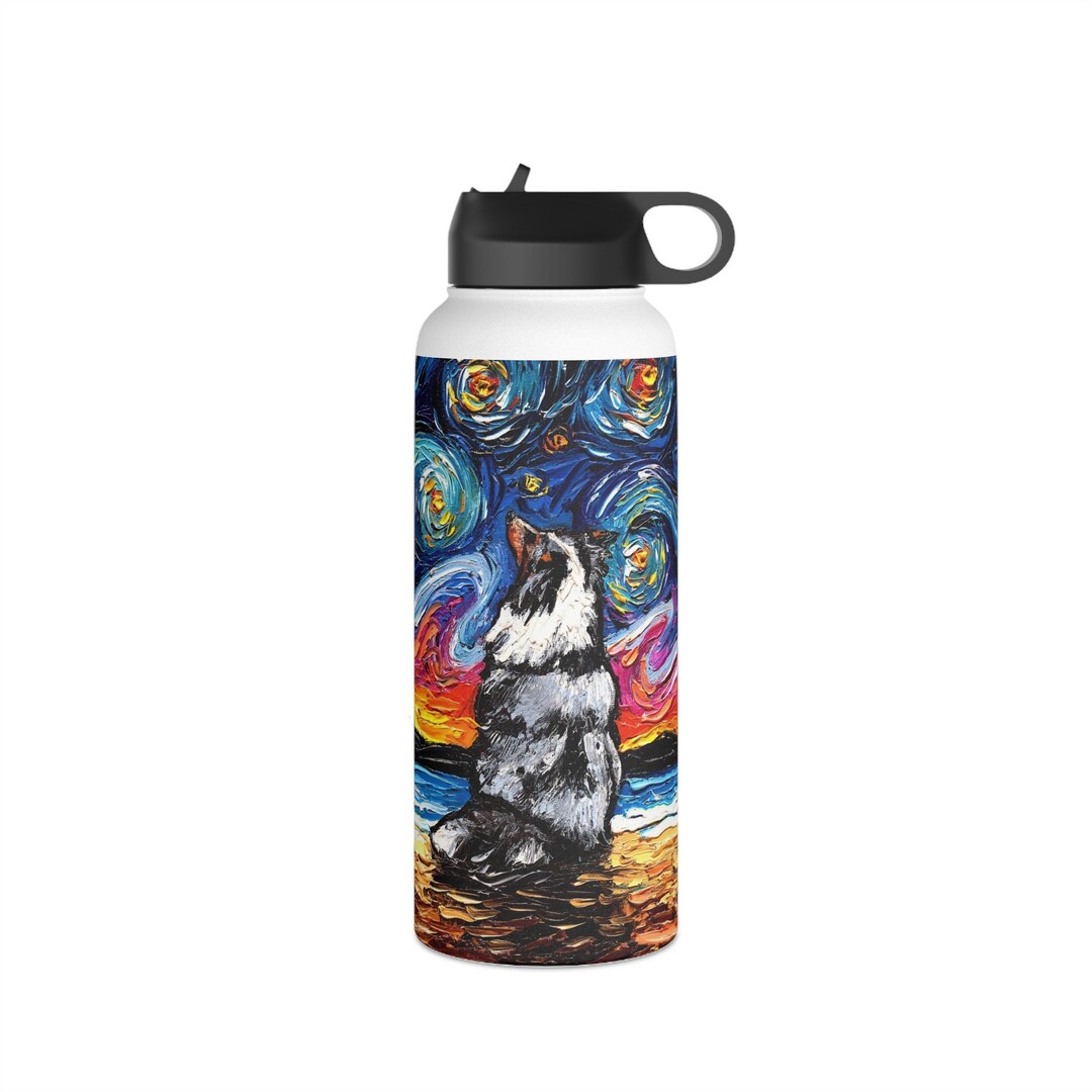 Stainless Steel Water Bottle With Standard Lid - Merle Sheltie Shetland ...
