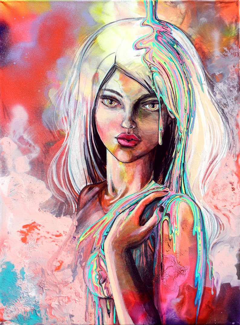 Nude Surreal Abstract Print Reproduction By Aja Ebsq 9x12 Etsy
