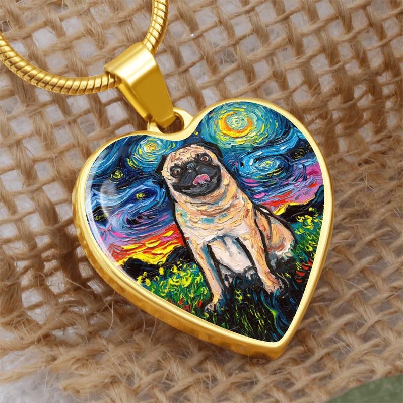 Custom Pug Memorial Necklace - Etsy UK