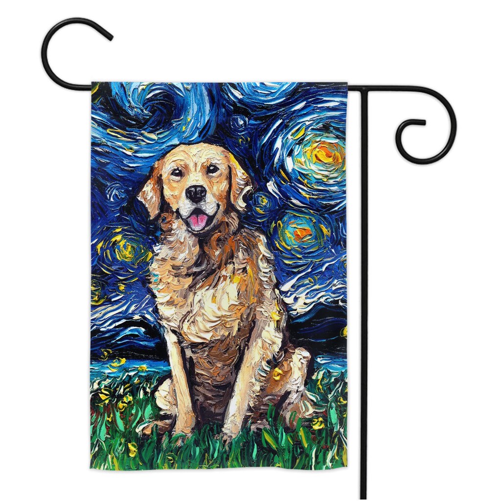 Golden Retriever Starry Night Yard Flags Double Sided Printing - Etsy