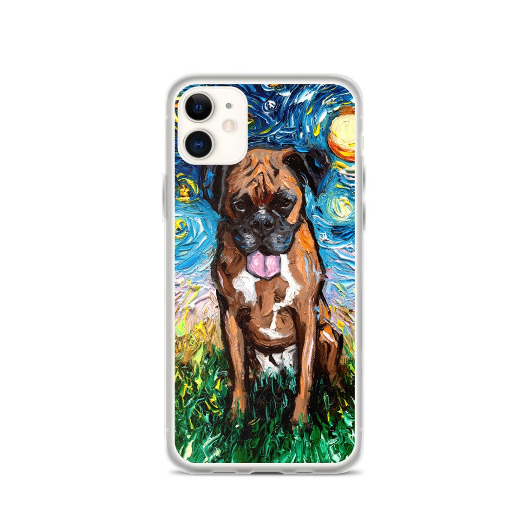 Boxer Dog Boxsue iPhone Case Dog Lover Phone Protector Starry Night Art ...