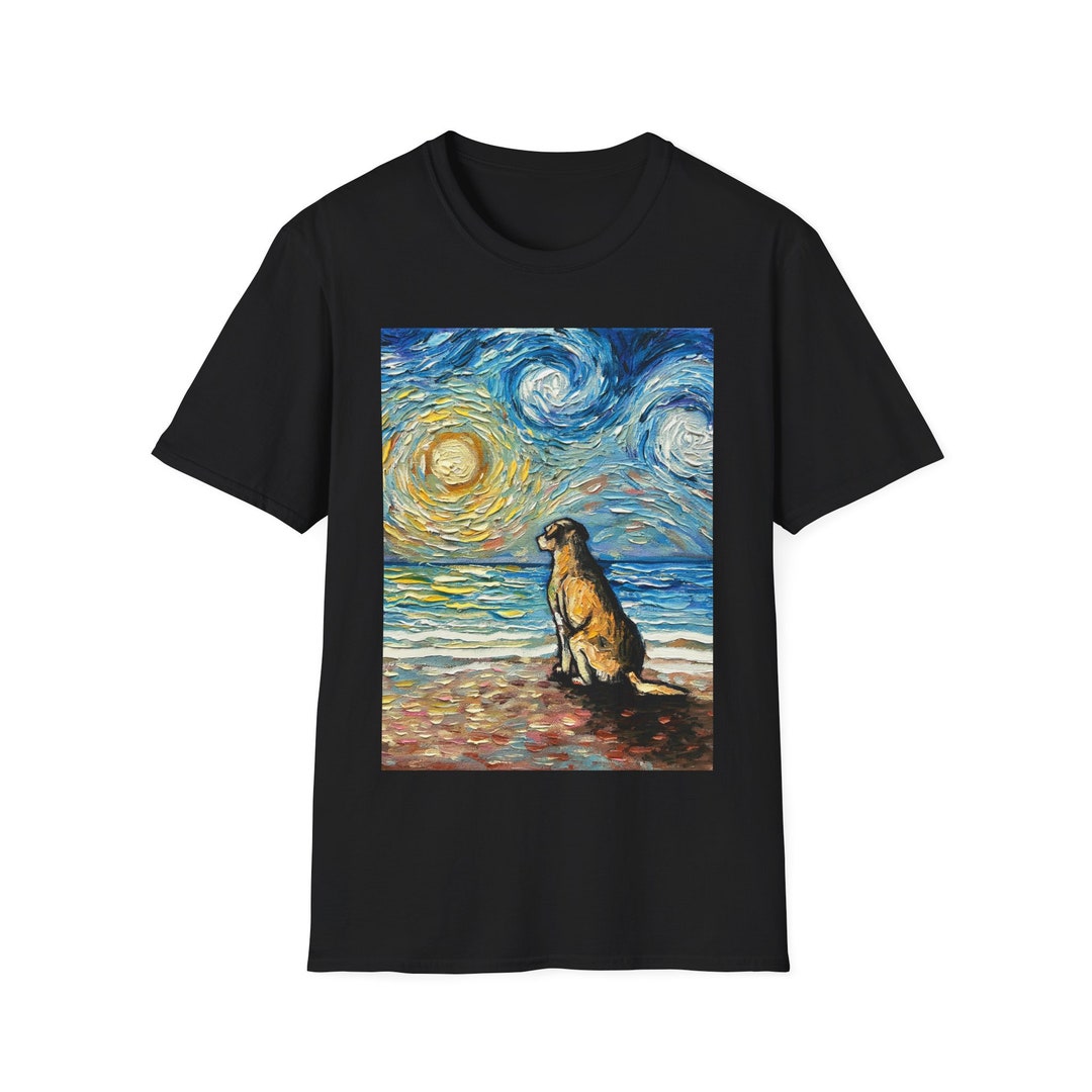 Shirt Beach Days Yellow Labrador Starry Night Dog Shortsleeve Unisex ...
