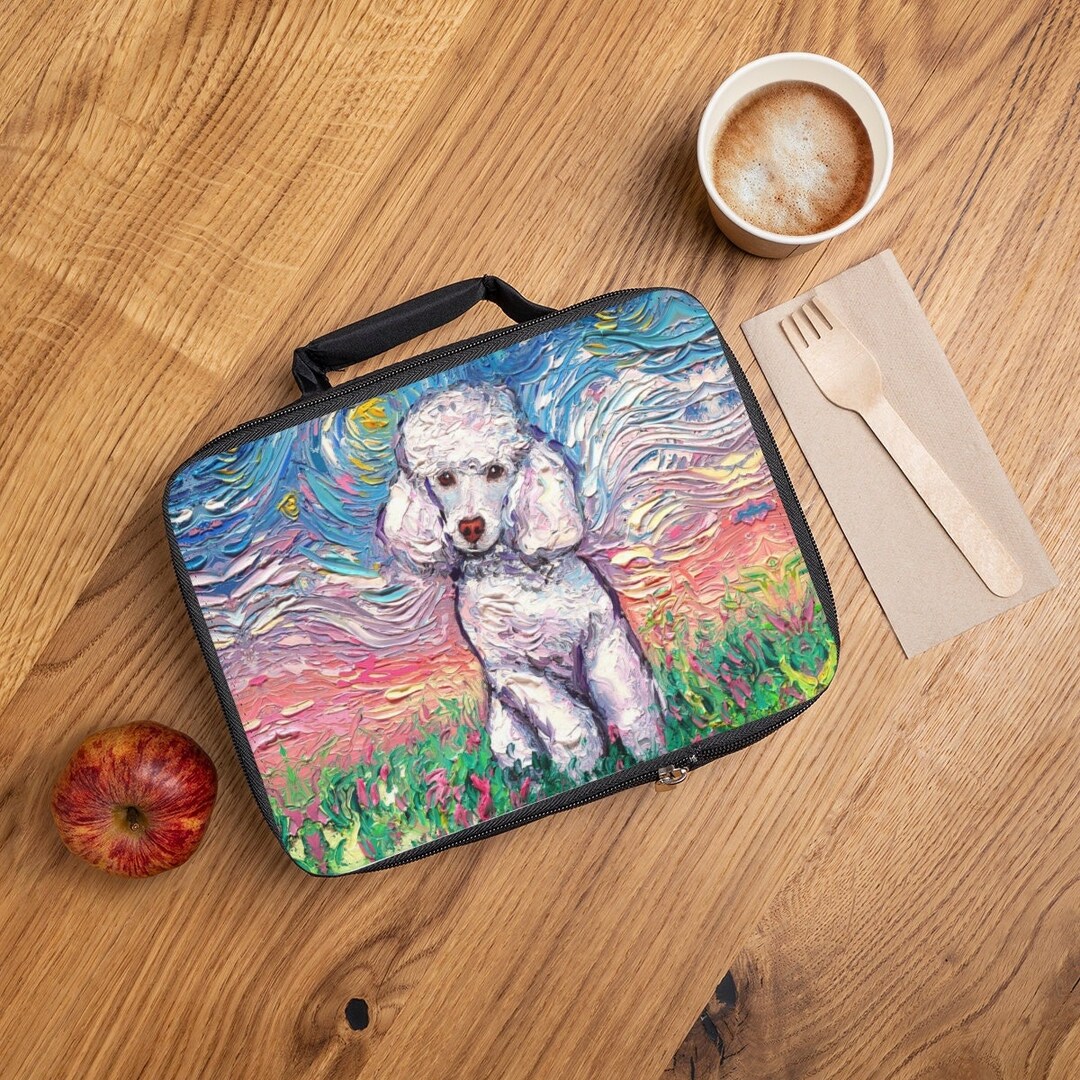 Lunch Bag White Toy Poodle Starry Night Dog 9.5x7x2.8 Inches Insulated ...