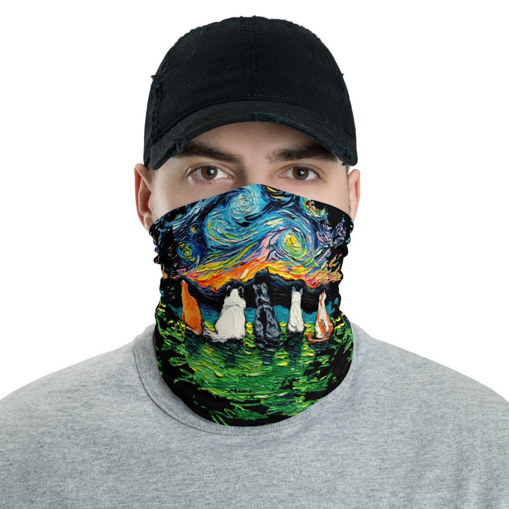 Starry Night Cats Cute Whimsical Face Mask Face Shield | Etsy