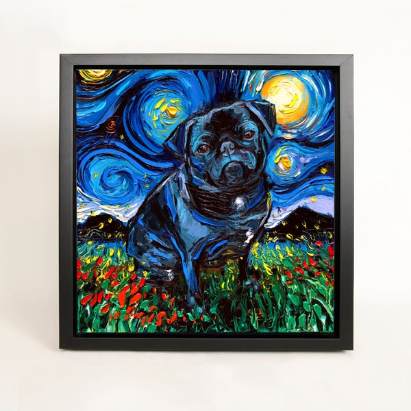 Black Pug Art - Etsy
