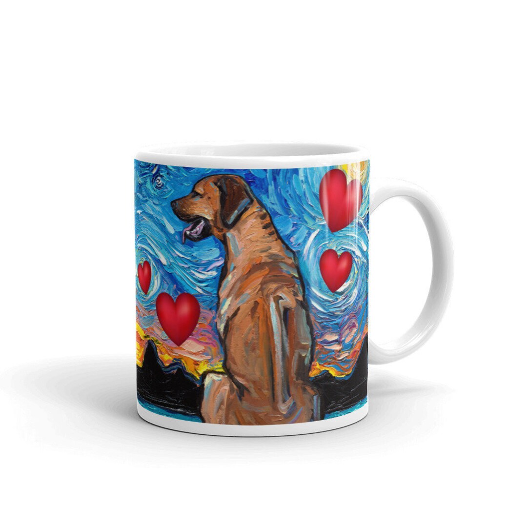 Rhodesian Ridgeback Valentine Starry Night Coffee Mug Dog Lover Art by ...