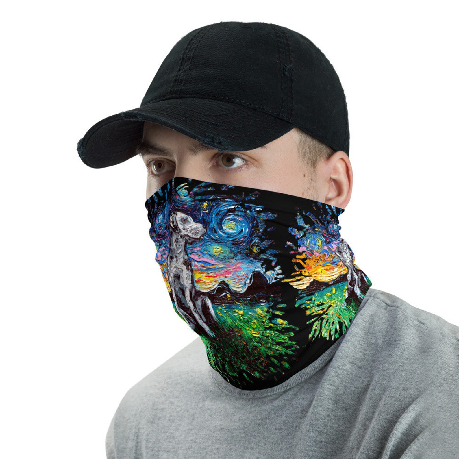 Merle Great Dane Dog Starry Night Art Face Mask Face Shield | Etsy