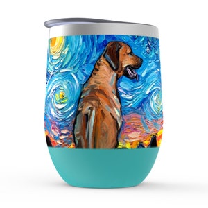 Rhodesian Ridgeback Starry Night Dog Stemless Wine Tumblers Cup With ...