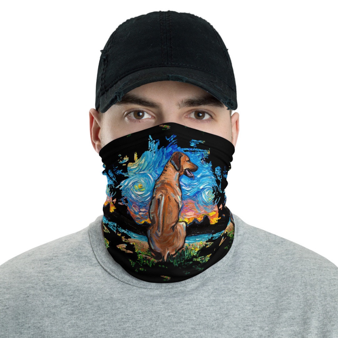 Rhodesian Ridgeback Dog Starry Night Art Face Mask Face Shield Washable ...