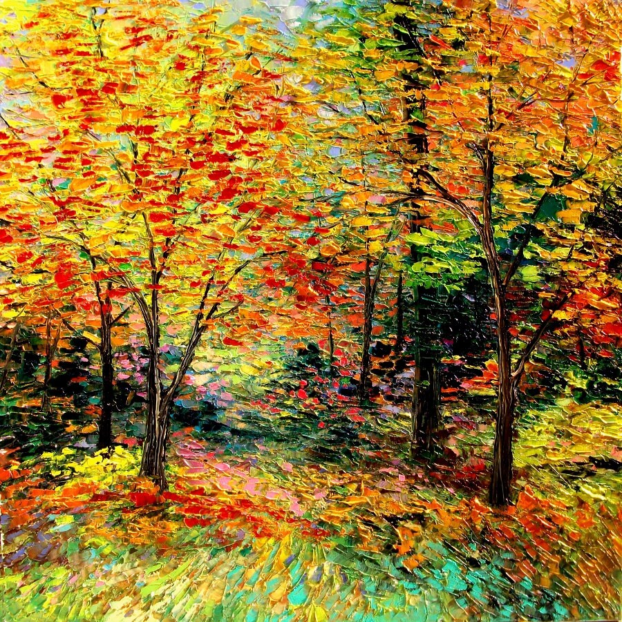 Fall Landscape Art Trees Seasons Change 20x20 Autumn Landscape Print ...