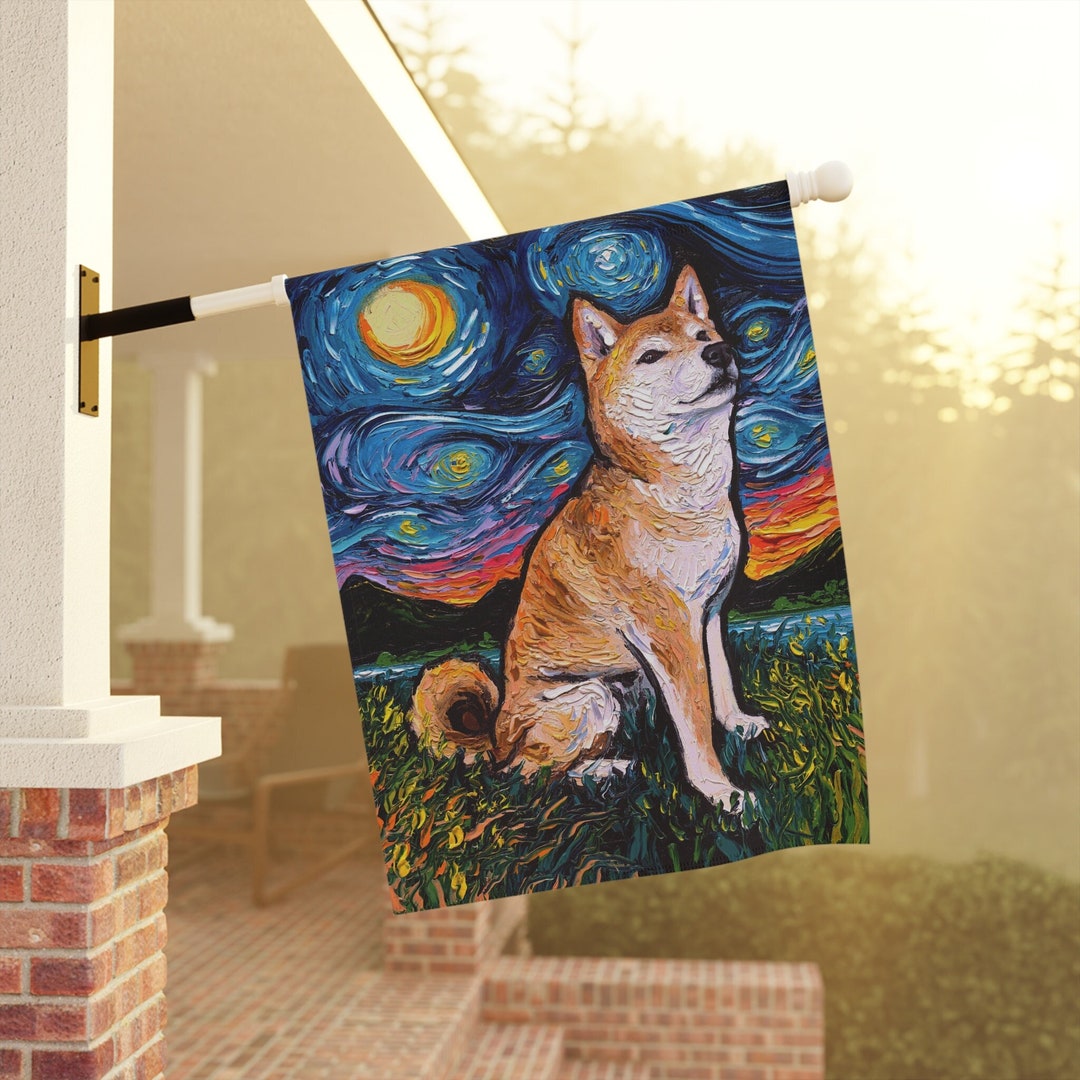 Shiba Inu Starry Night Yard or House Flag Outdoor Decor - Etsy