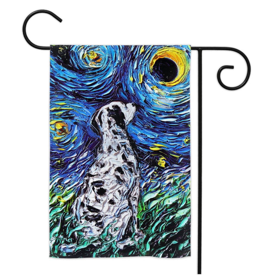 Dalmatian Garden Flag: Starry Night Dog Decor - Etsy