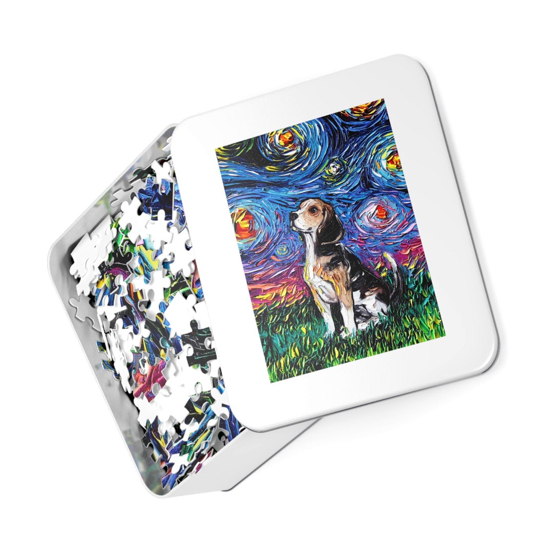 Premium Puzzle Beagle Starry Night Dog 110 252 or 500 Piece Puzzles in ...