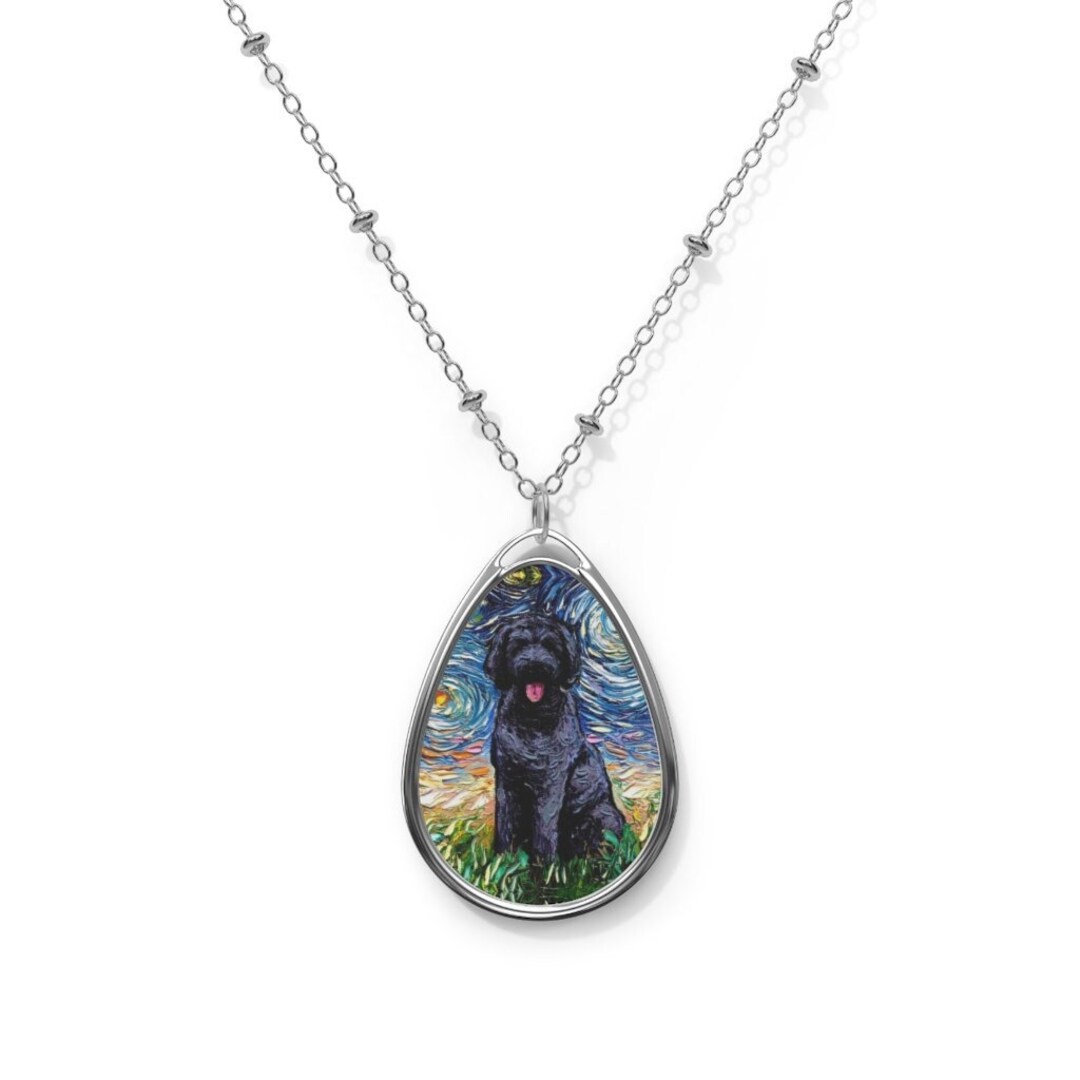Labradoodle Starry Night Pendant Necklace, Dog Jewelry - Etsy