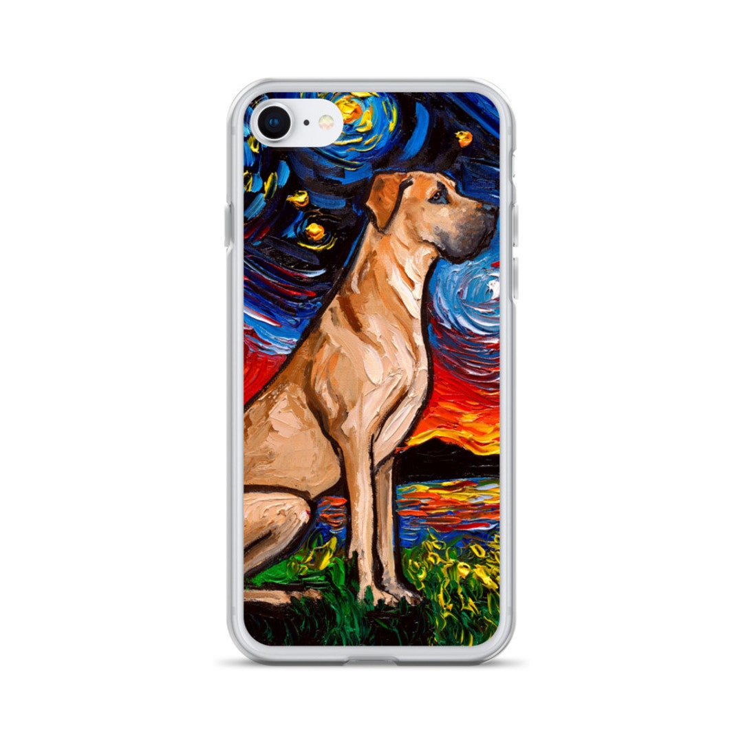 Fawn Great Dane Night iPhone Case Dog Lover Phone Case Protector Art by ...