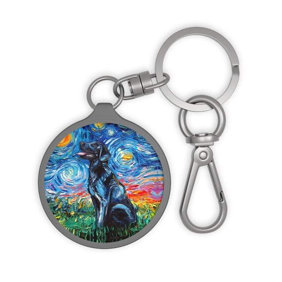 Keychain Black Labrador Starry Night Dog Key Chain Keyring - Etsy
