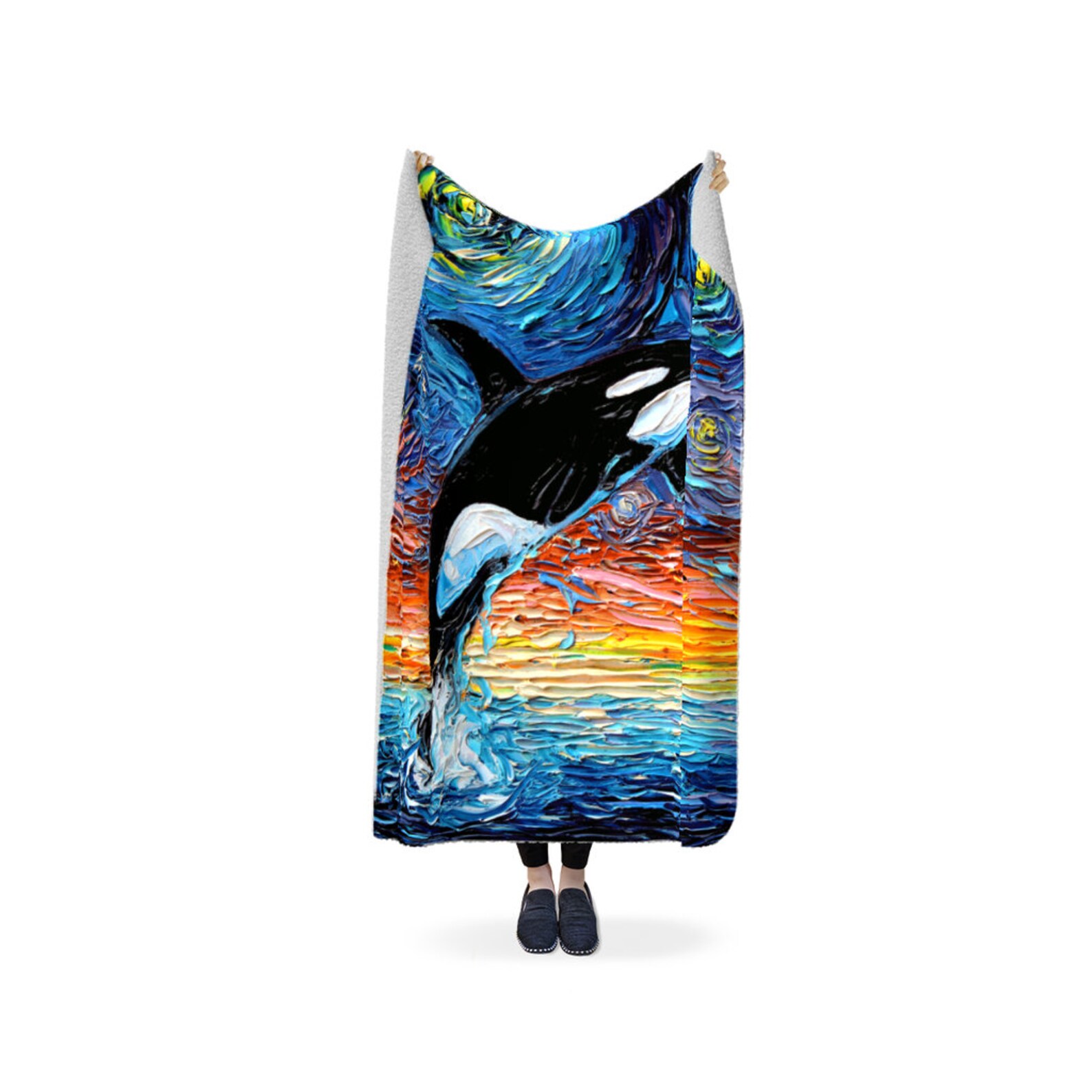 Orca Killer Whale Starry Night 60x50 Inch Fleece Sherpa - Etsy