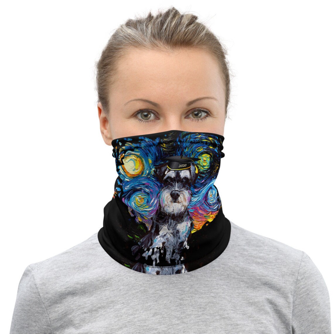 Schnauzer Dog Starry Night 2020 Graduate Art Face Mask Face - Etsy