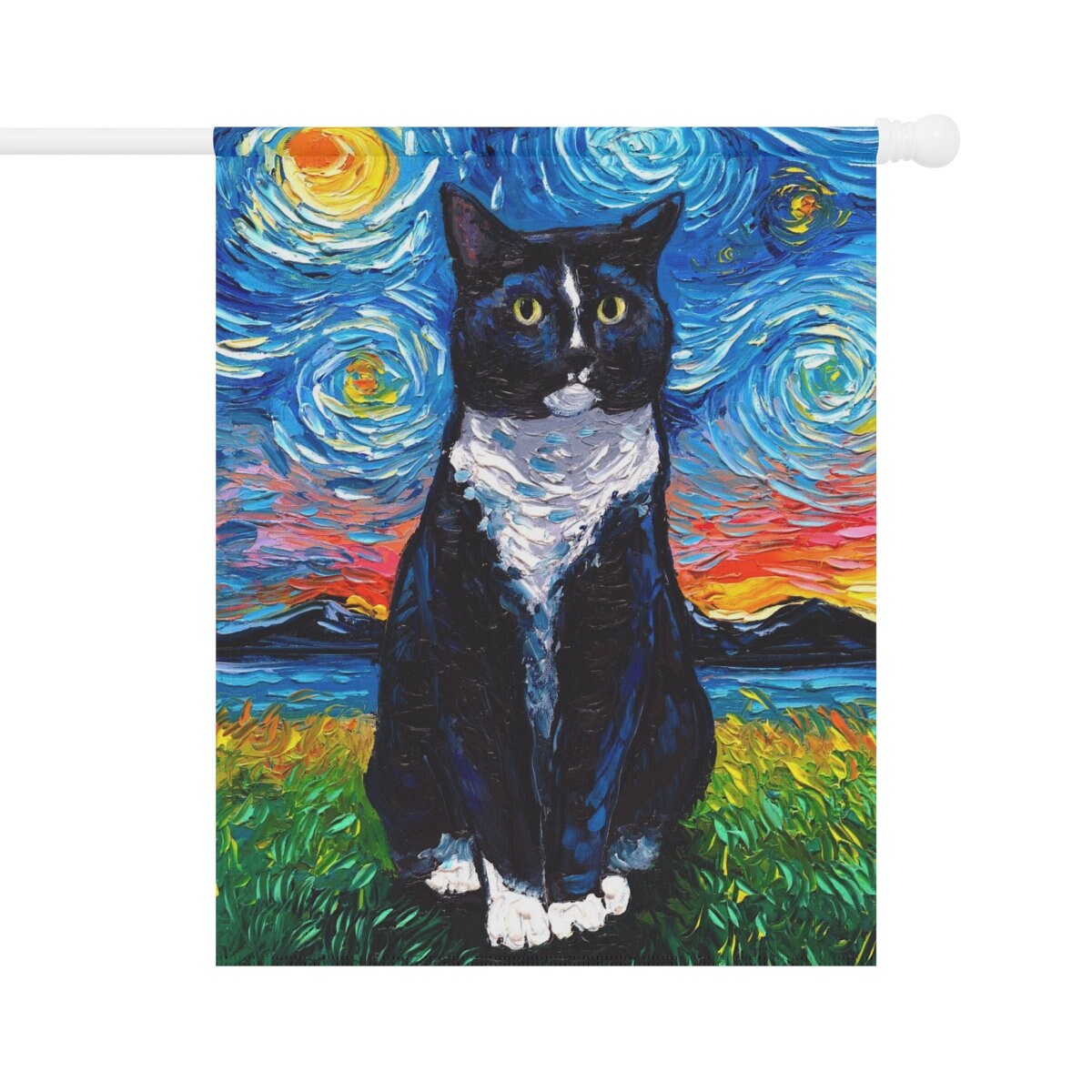 Tuxedo Cat Yard Flag, Starry Night Garden Decor - Etsy
