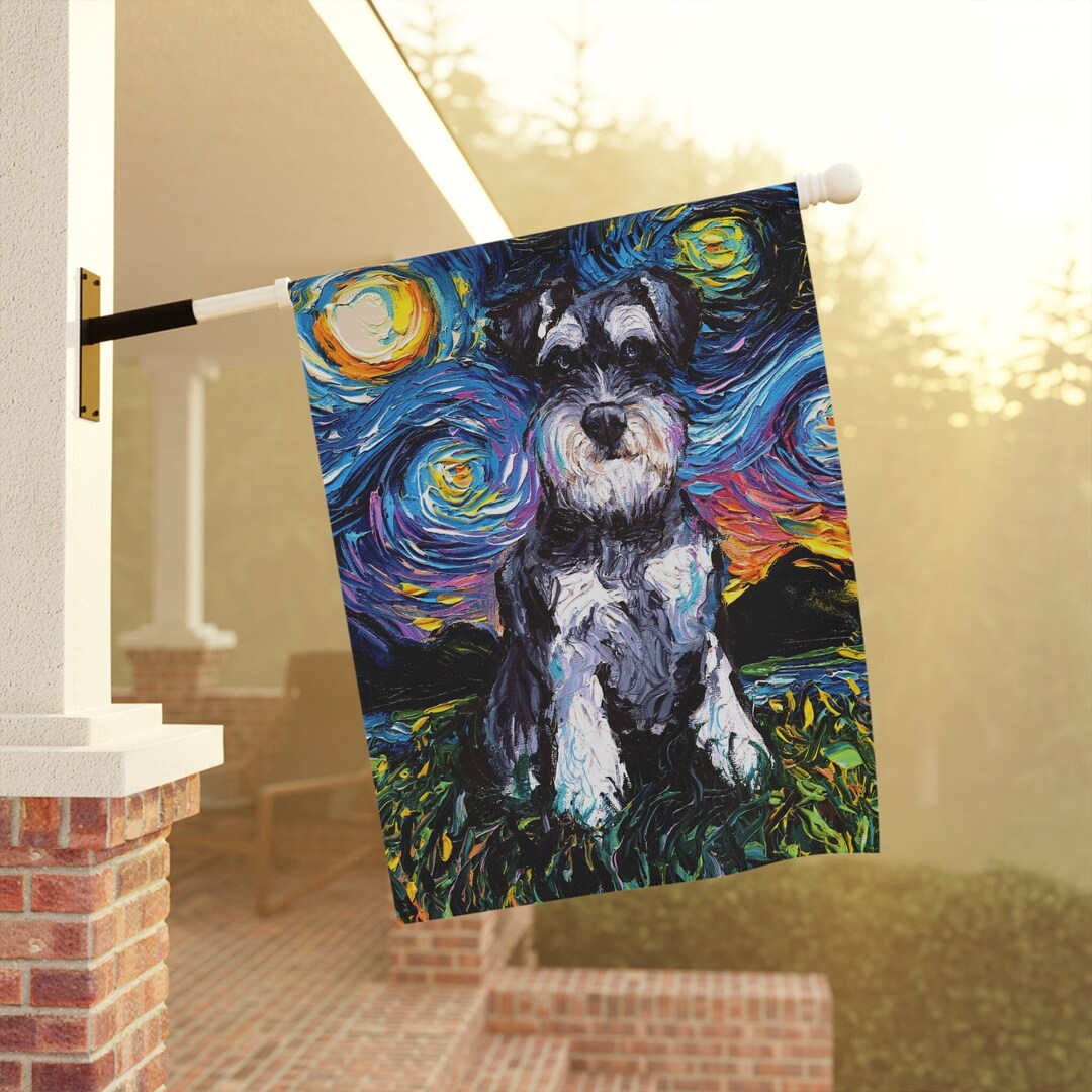 Schnauzer Starry Night Flag Yard or House Flag Outdoor Decor - Etsy