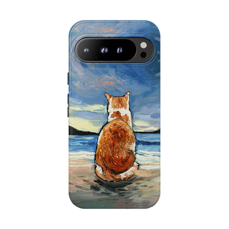Starry Night Cat Phone Case, Orange and White Tabby Art Protector - Etsy UK