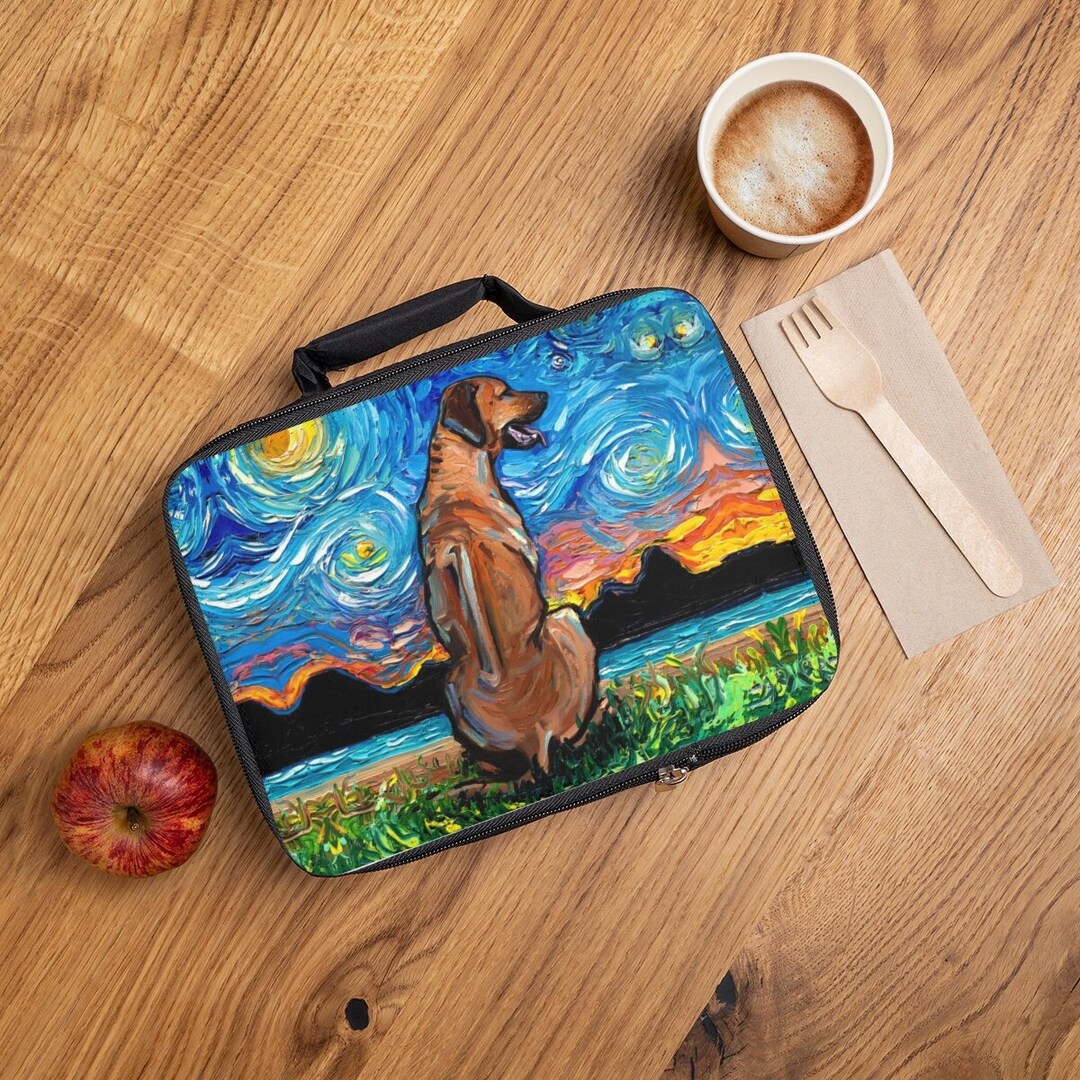 Lunch Bag Rhodesian Ridgeback Starry Night Dog 9.5x7x2.8 Inches ...