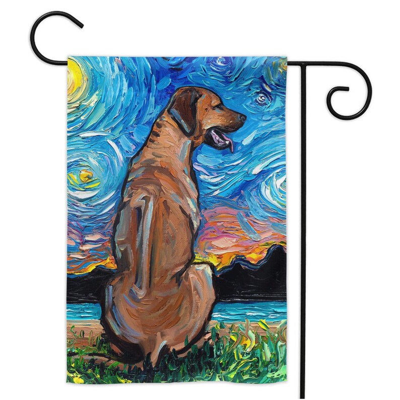 Rhodesian Ridgeback Starry Night Yard and House Flags Double Sided ...