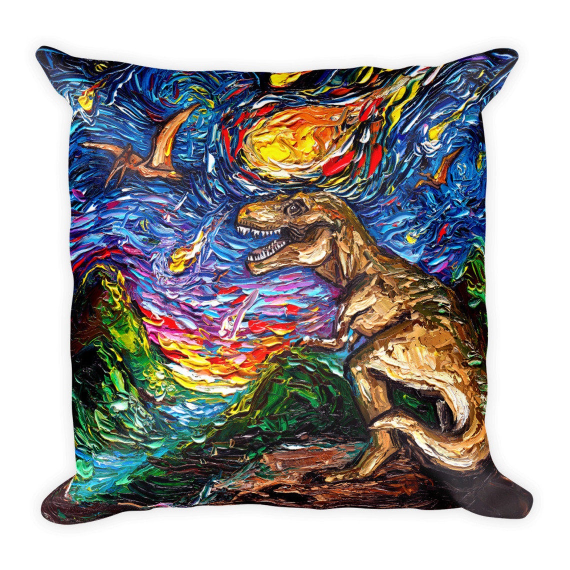 Tyrannosaurus Rex Dinosaur Starry Night Art Jurassic Asteroid Basic ...