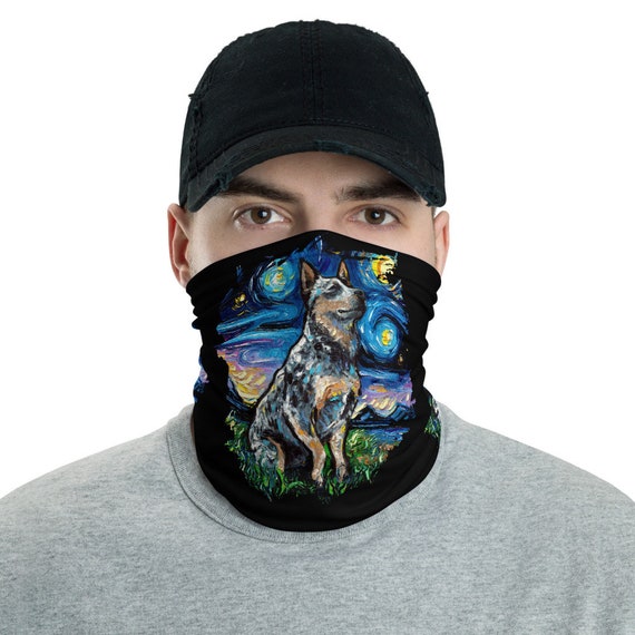 Blue Heeler Australian Cattle Dog Starry Night Art Face Mask | Etsy