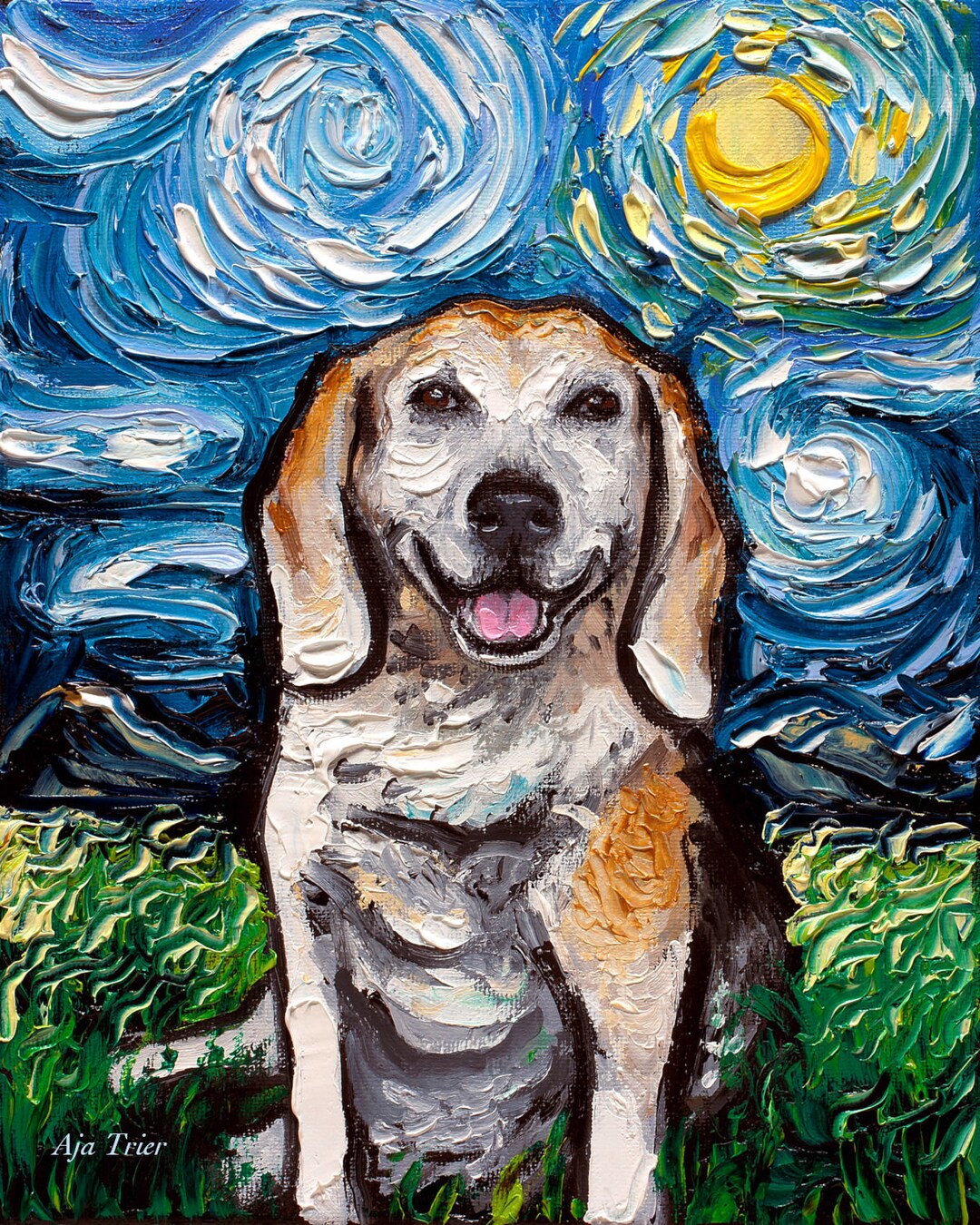 Hound Art Starry Night Print by Aja Choose Size and Type of Paper Photo ...