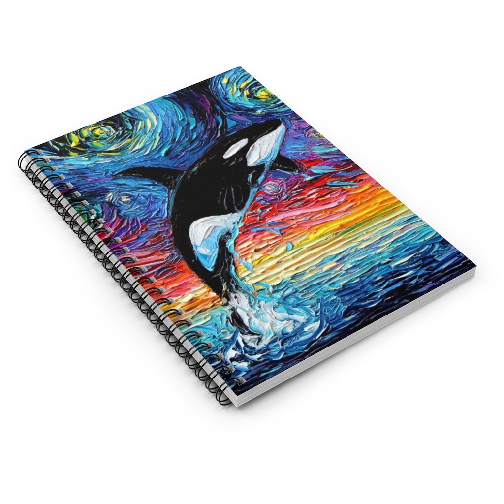 Spiral Notebook Ruled Line Orca Killer Whale Ocean Starry - Etsy