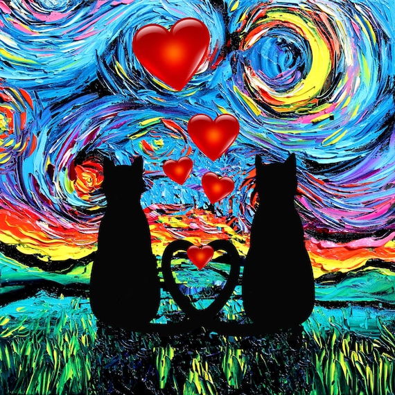Two Cats In Love Art