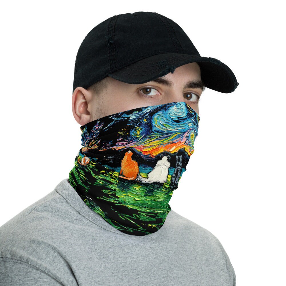 Starry Night Cats Cute Whimsical Face Mask Face Shield | Etsy