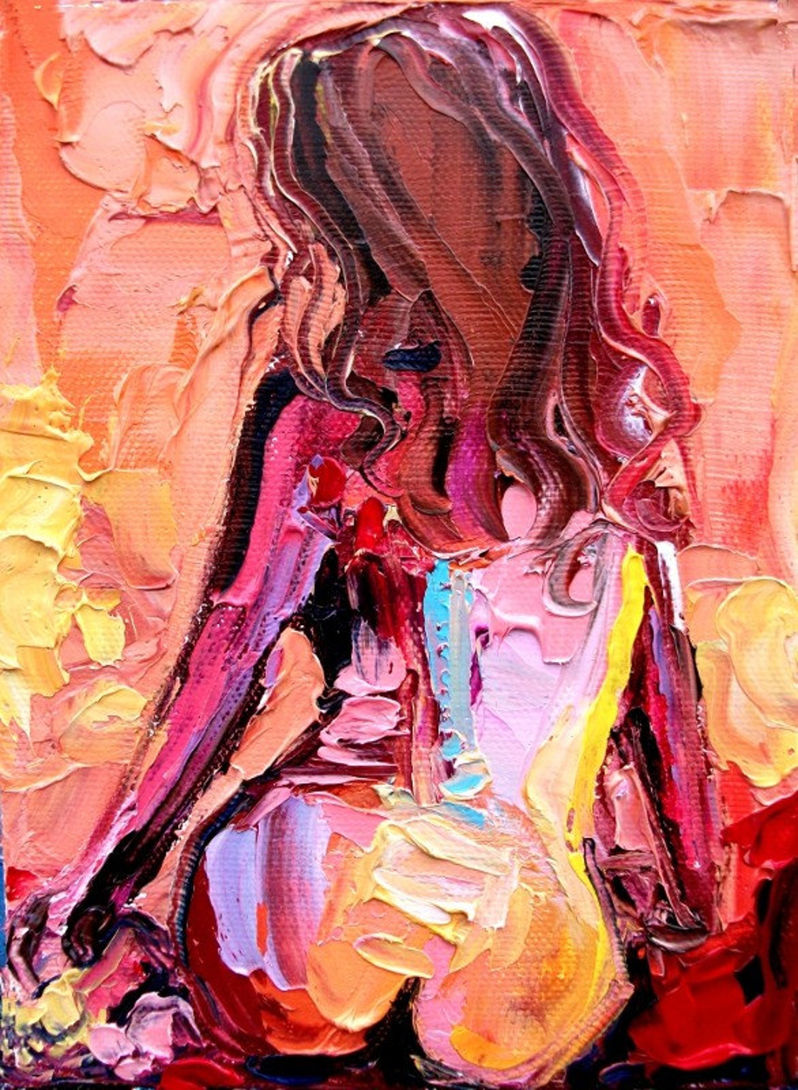 Femme 7 9x12 Abstract Nude Print Reproduction By Aja Ebsq Etsy